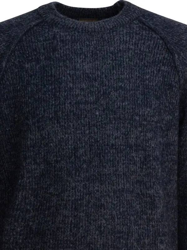RAKKI Wool Blend Crew Neck Sweater - Blue