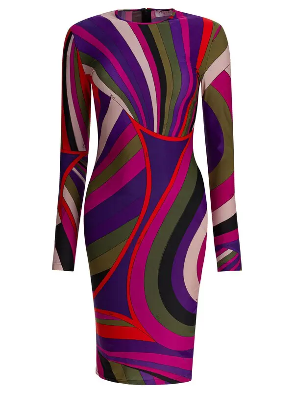 Emilio Pucci Iride Print Midi Dress - Purple