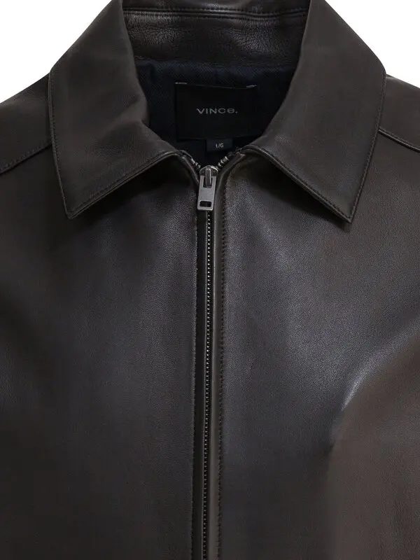 Vince Leather Zip-up Jacket