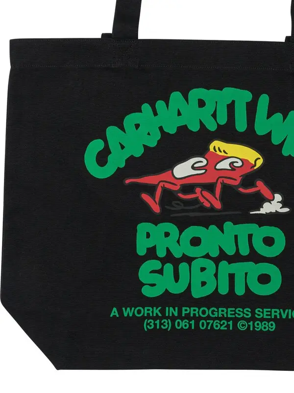 Carhartt Work In Progress Canvas Graphic Tote Bag - Black