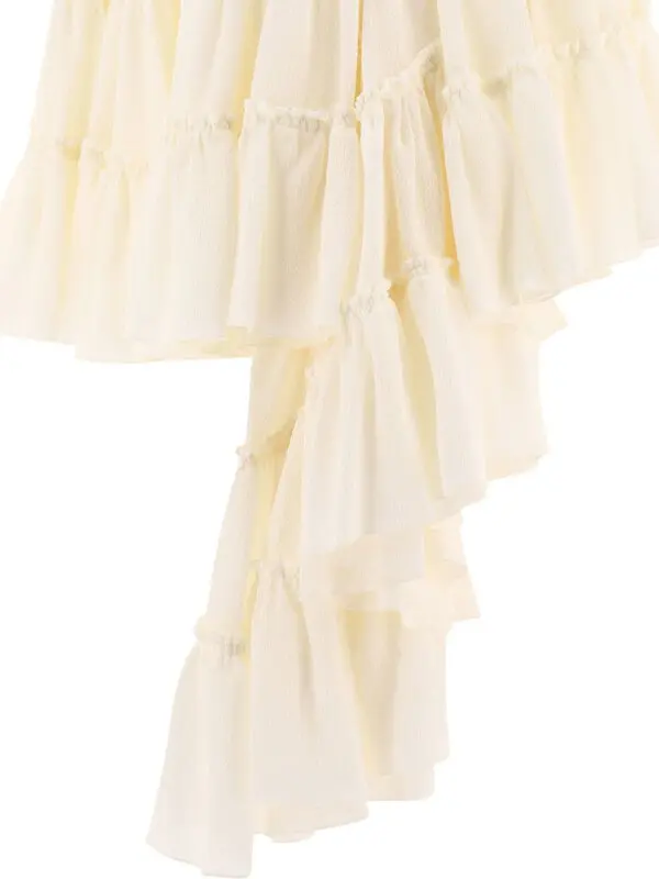 Loewe Ruffled Asymmetric Skirt - White