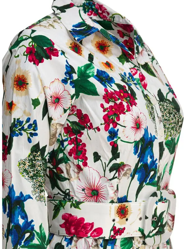 Samantha Sung Floral Print Cotton Dress - White