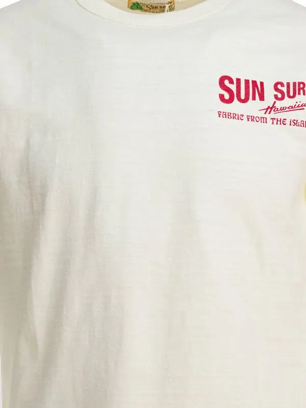 SUN SURF T Shirt With Logo - Beige