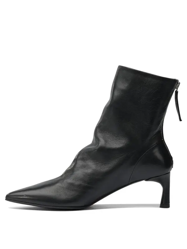 HALMANERA Leather Ankle Boots - Black