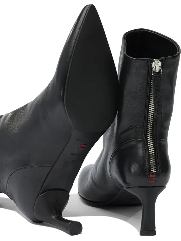 HALMANERA Leather Ankle Boots - Black