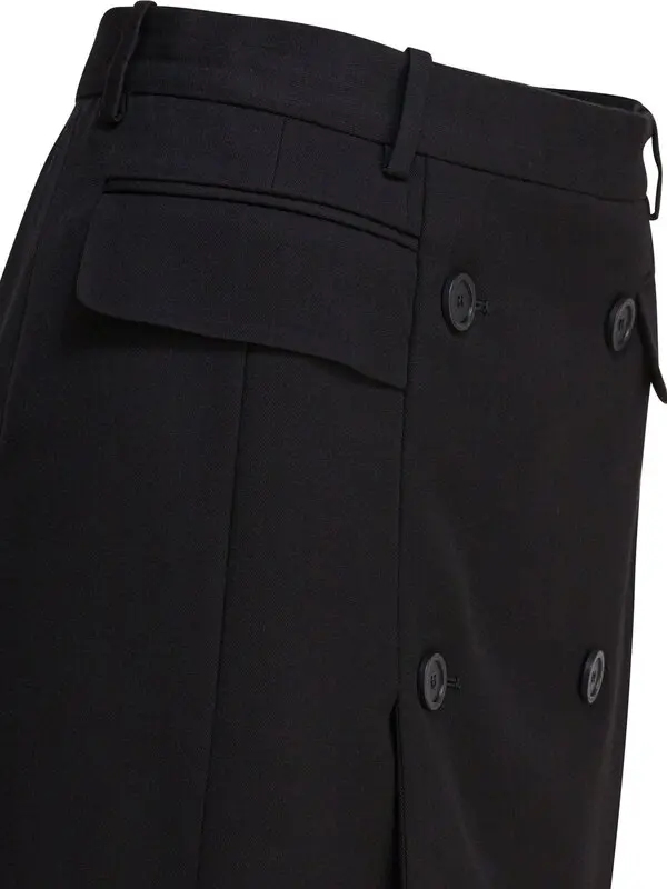 Balenciaga Viscose And Wool Twill Miniskirt - Black