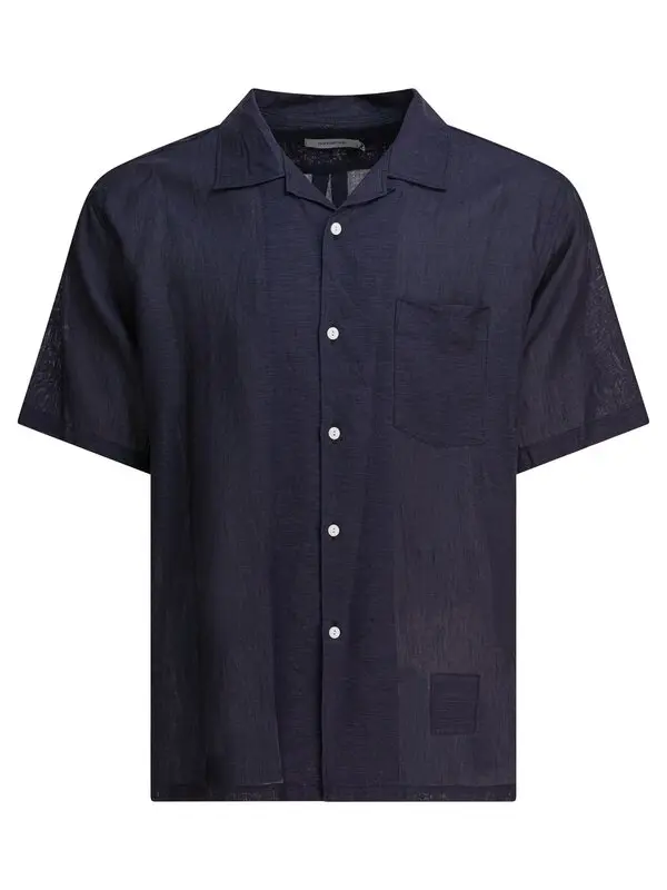NONNATIVE Voyager' Oxford Linen Shirt - Blue