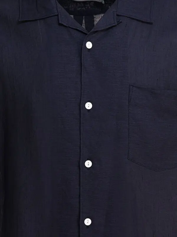 NONNATIVE Voyager' Oxford Linen Shirt - Blue