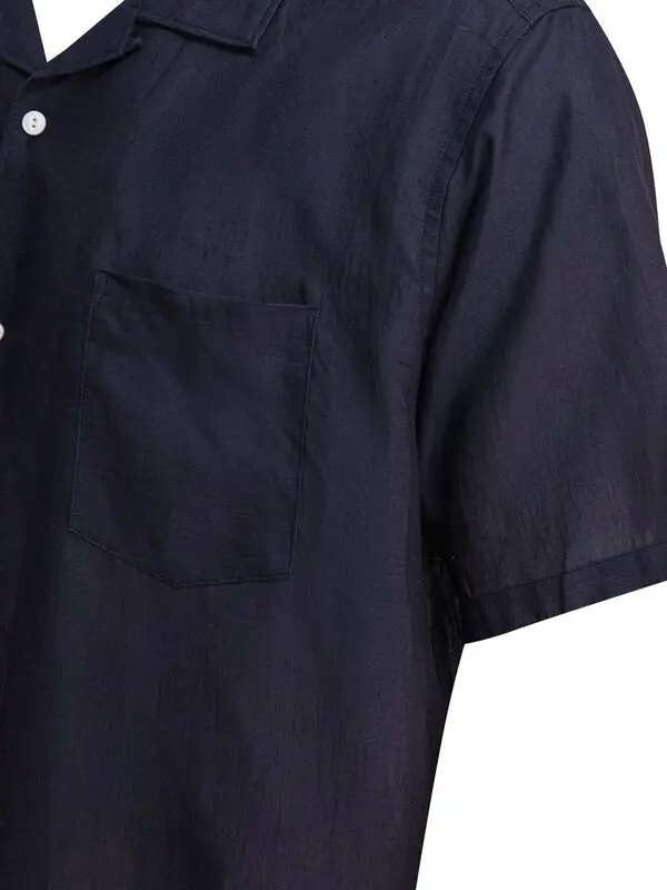 NONNATIVE Voyager' Oxford Linen Shirt - Blue