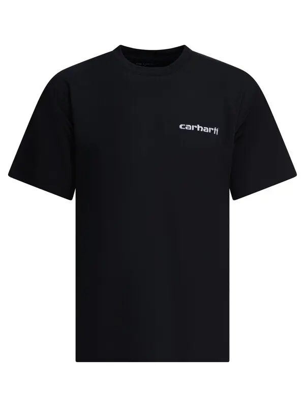 Carhartt Work In Progress S/s Archive Script' Crew Neck T Shirt - Black