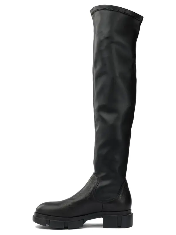 SUMMERY COPENHAGEN Leather Over-the-knee Boots - Black