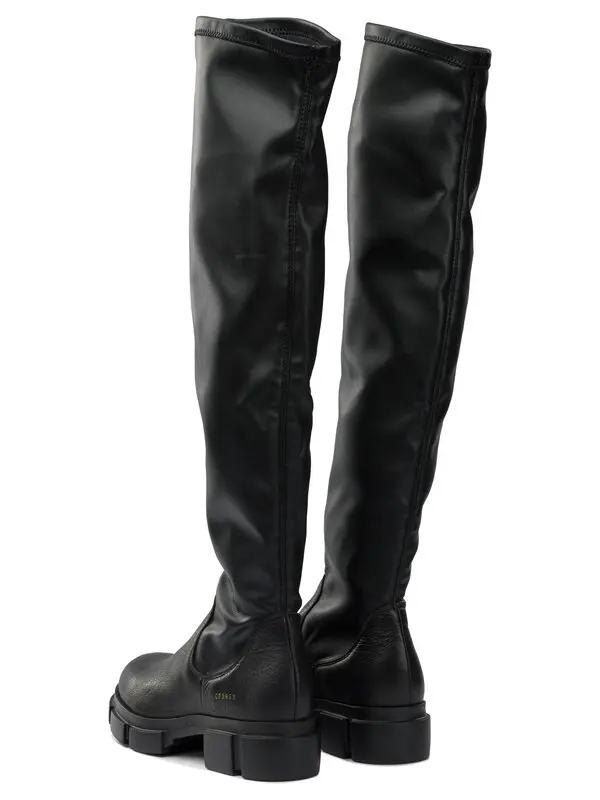SUMMERY COPENHAGEN Leather Over-the-knee Boots - Black