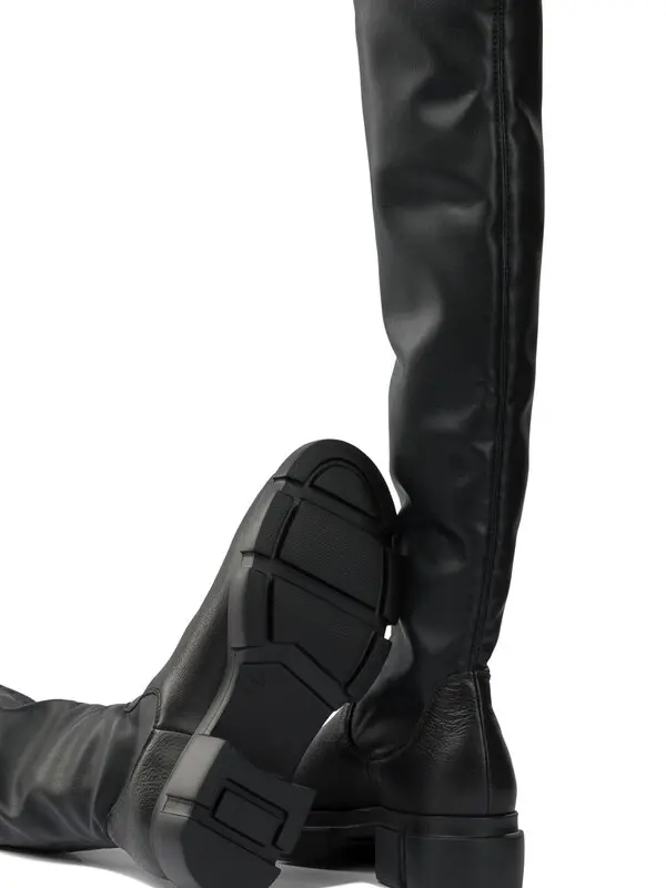 SUMMERY COPENHAGEN Leather Over-the-knee Boots - Black