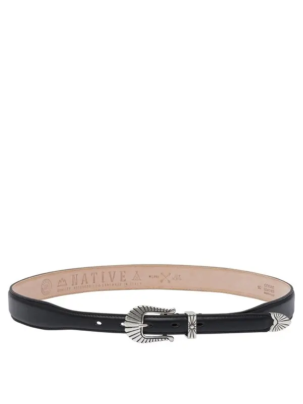 ADRIANO MENEGHETTI Leather Belt - Black