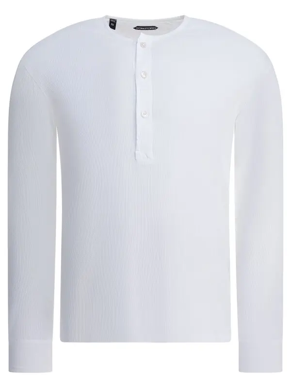 TOM FORD Henley' T Shirt - White