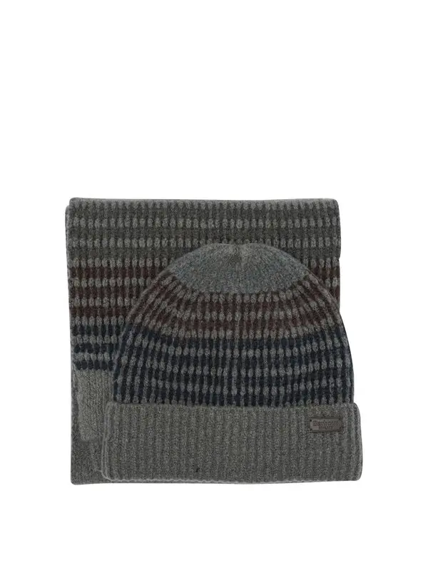 Barbour Branton Scarf And Beanie Set - Grey