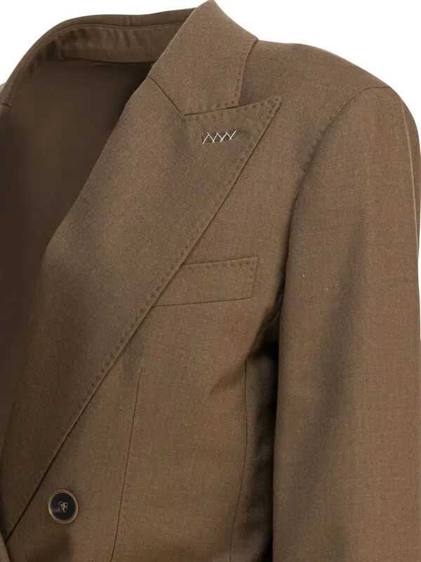 Max Mara Cashmere Double-breasted Blazer - Brown