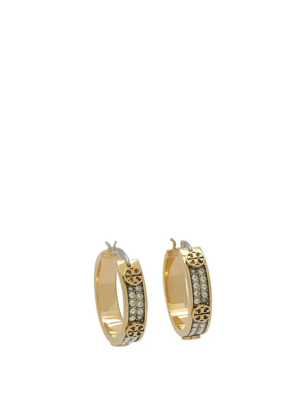 Tory Burch Logo Hoop Earrings - Gold