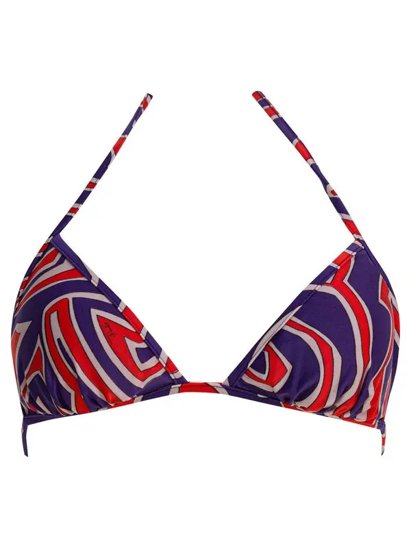 Emilio Pucci Labirinto Print Triangle Bikini Top - Purple