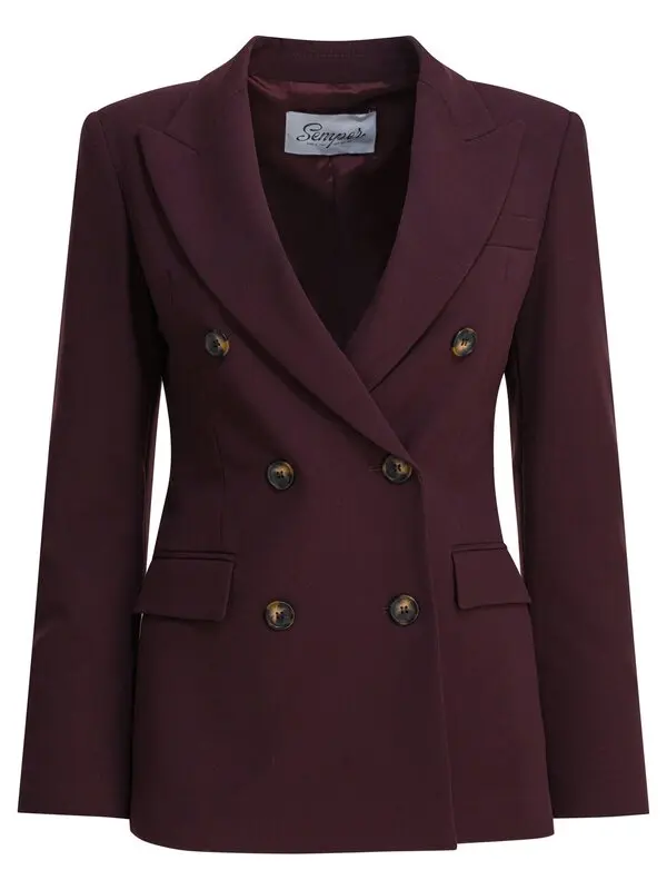 SEMPER Double-breasted Blazer - Bordeaux