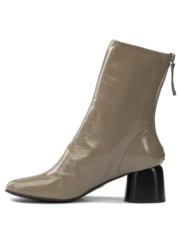 HALMANERA Leather Zippered Ankle Boots