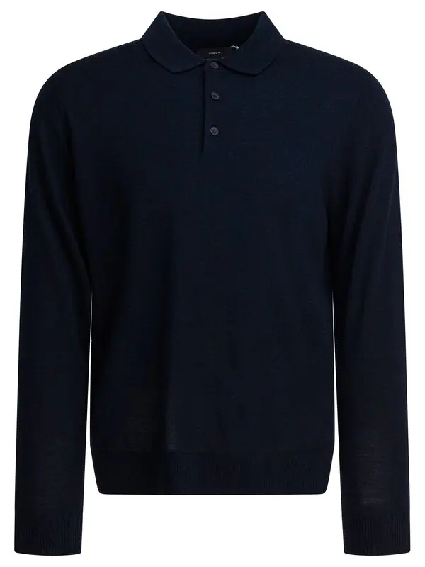Vince Merino Wool Polo Shirt - Blue