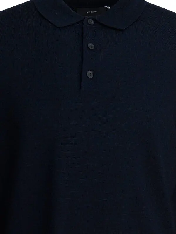 Vince Merino Wool Polo Shirt - Blue