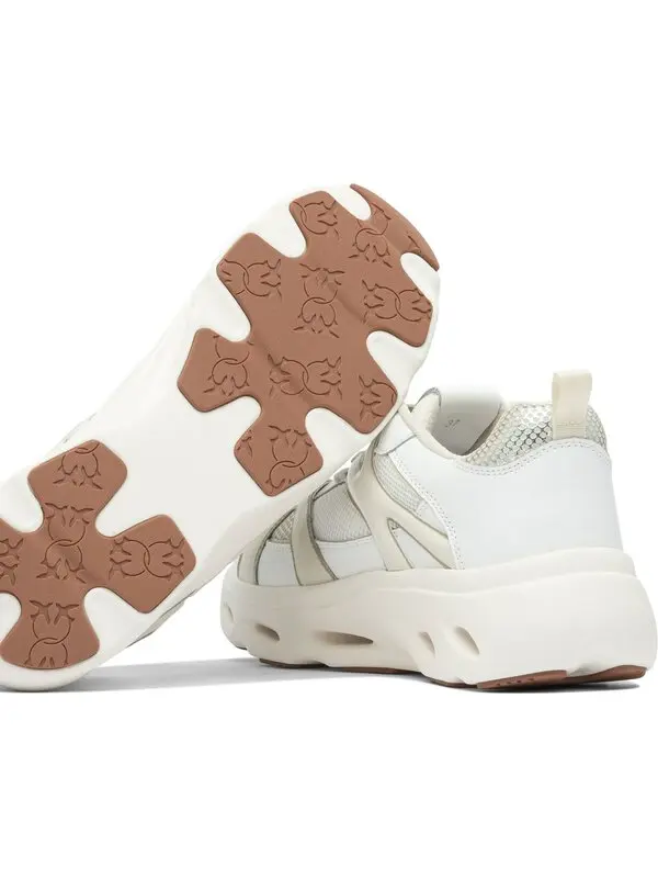 Pinko Leather And Mesh Sneakers