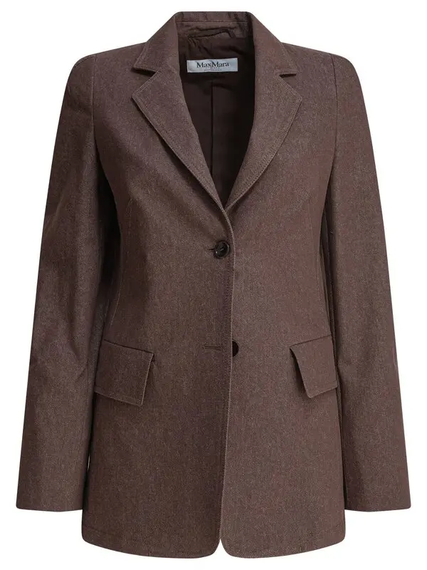 Max Mara Denim-effect Cotton Blazer - Brown