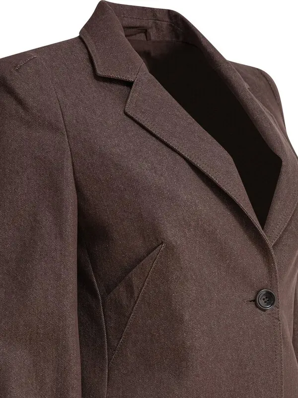 Max Mara Denim-effect Cotton Blazer - Brown