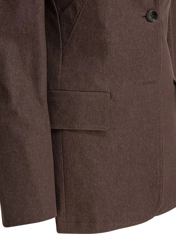 Max Mara Denim-effect Cotton Blazer - Brown