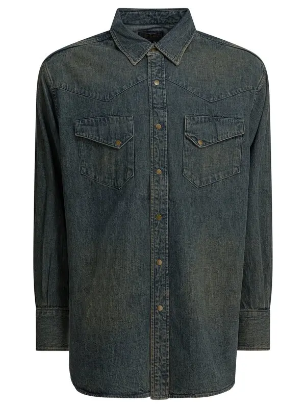 BEAMS Western Double Dye' Shirt - Blue