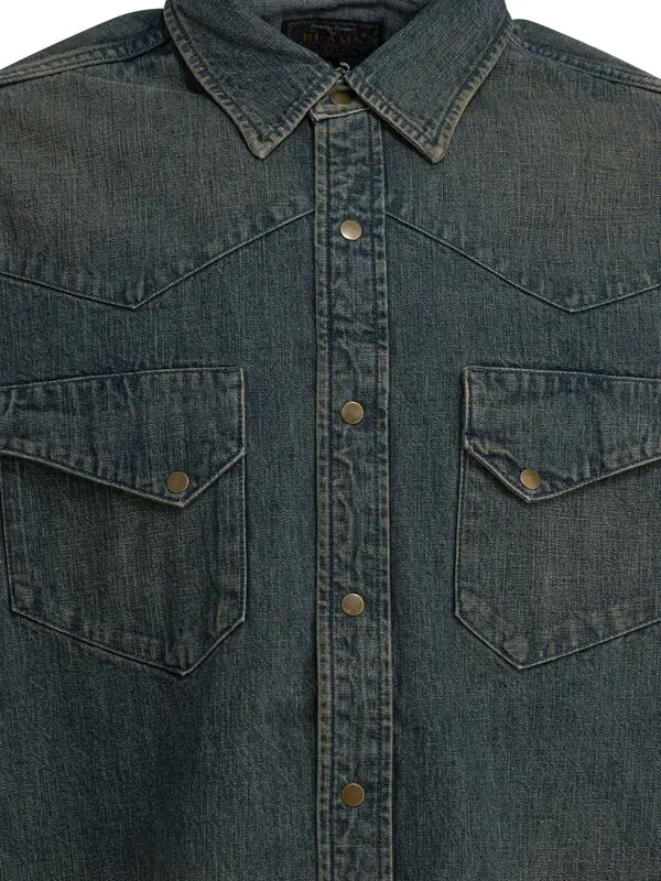 BEAMS Western Double Dye' Shirt - Blue