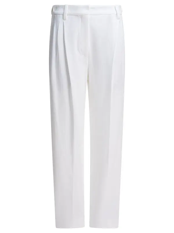 Brunello Cucinelli Cotton Baggy Tailored Pants - White