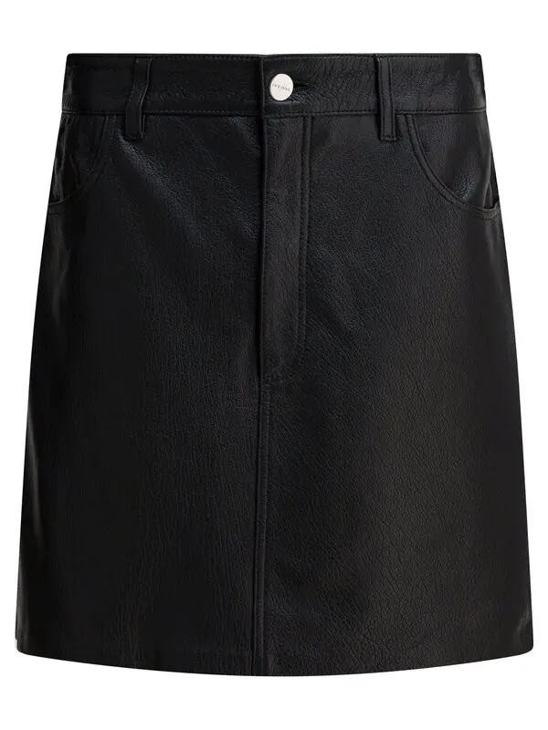 IVY OAK A-line Leather Skirt - Black