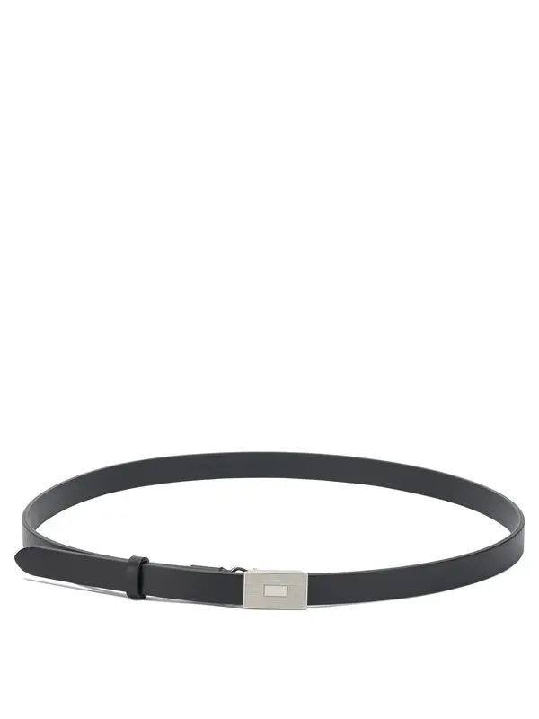 Auralee Leather Belt With Metal Buckle - Black | Editorialist
