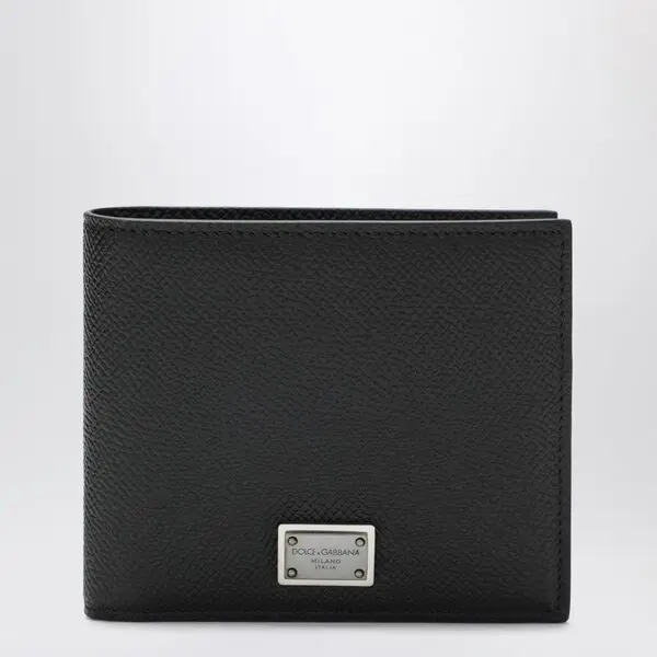 Dolce & Gabbana Dauphine Leather Wallet With Logo Plaque - Black