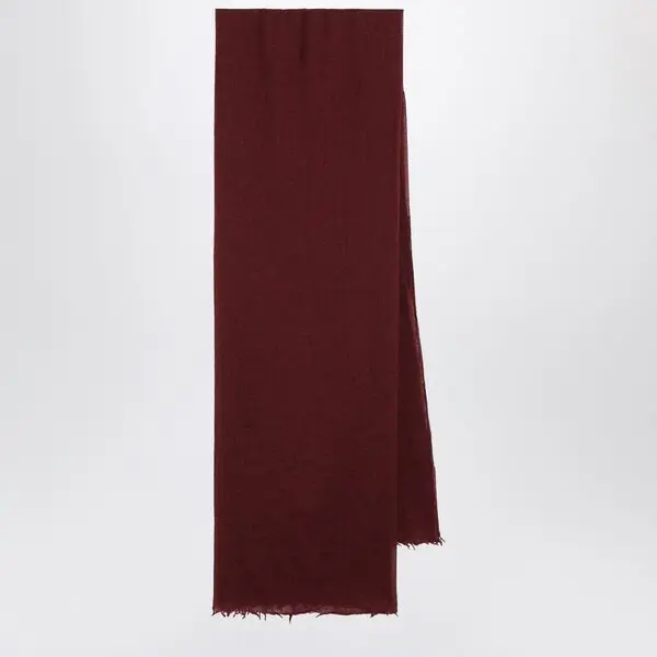 Destin Bordeaux Silk And Cashmere Blend Scarf - Burgundy
