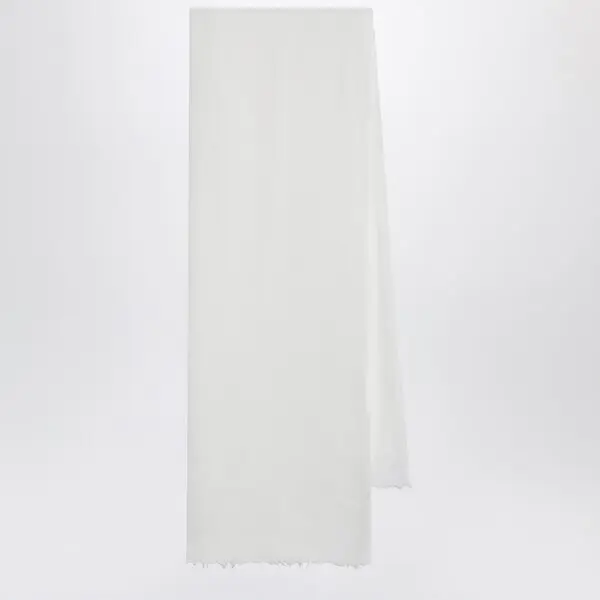 Destin Silk And Cashmere Blend Scarf - White