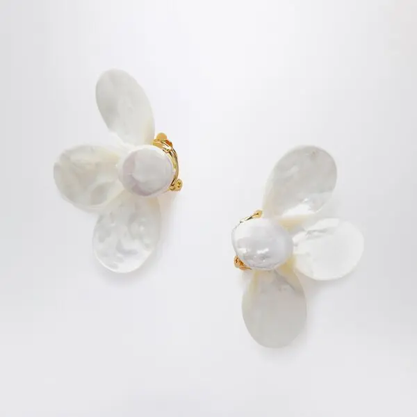 Éliou Fada Clip-on Earrings - White