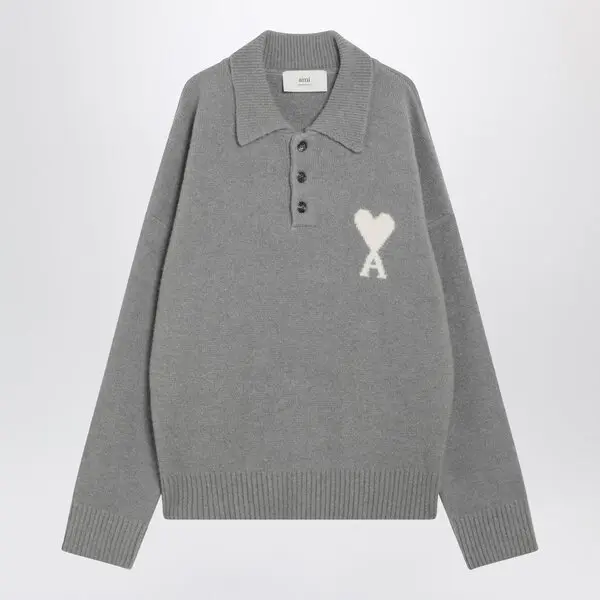 Ami De Coeur Polo Sweater - Grey