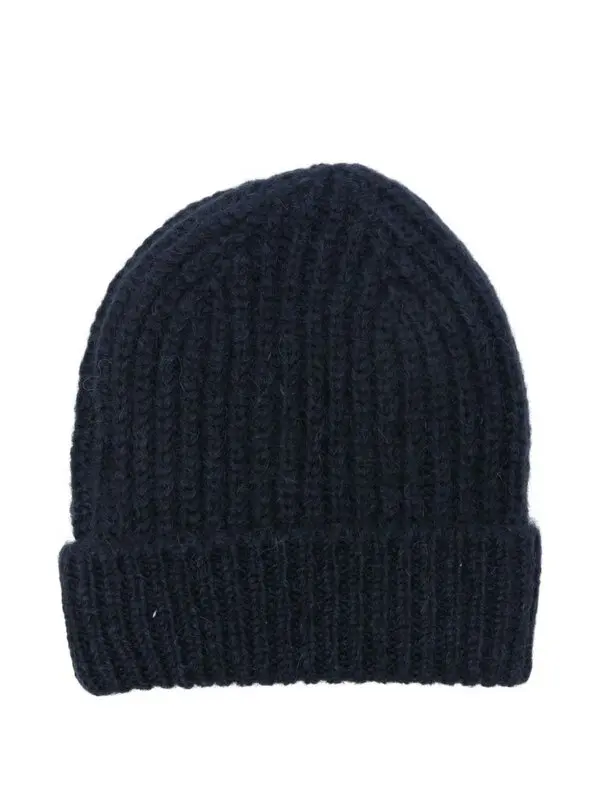 Closed Wool Beanie - Blue