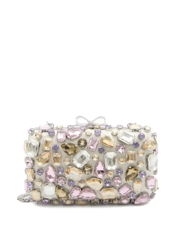 SELF-PORTRAIT Crystal-embellished Clutch - Multicolour