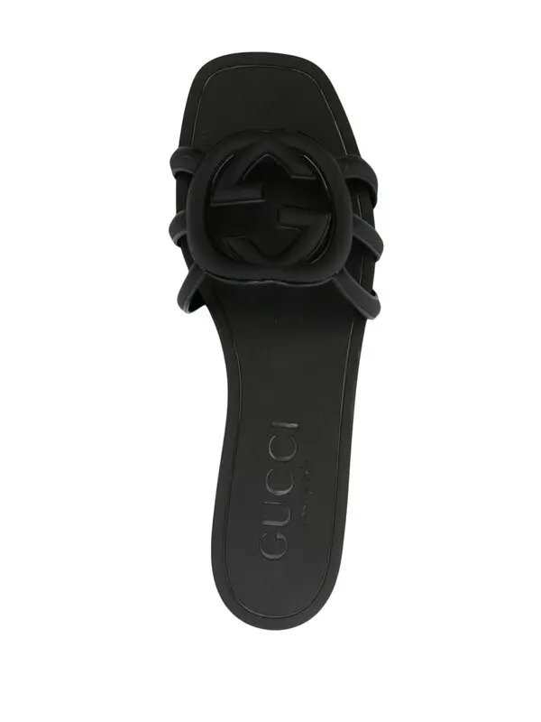 Gucci Gg Interlocking Slides - Black