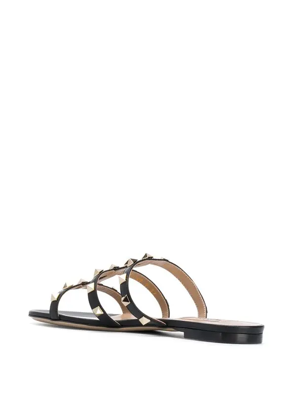 Valentino Garavani Rockstud Leather Sandals - Black