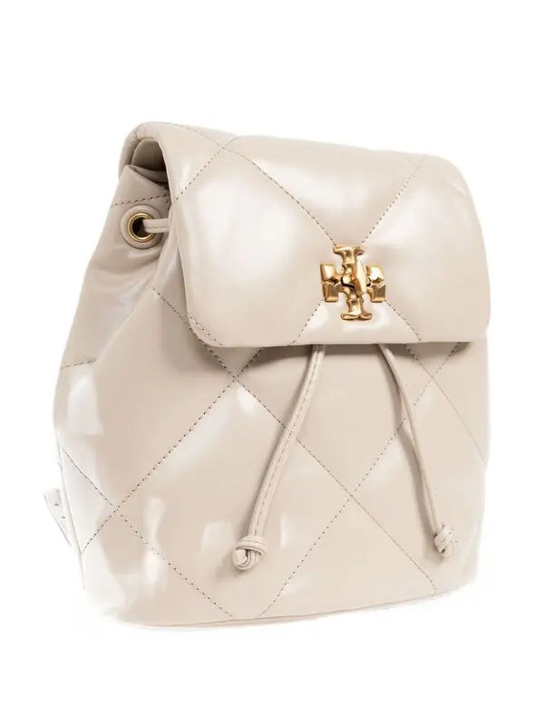 Tory Burch Kira Diamond Small Leather Backpack - White
