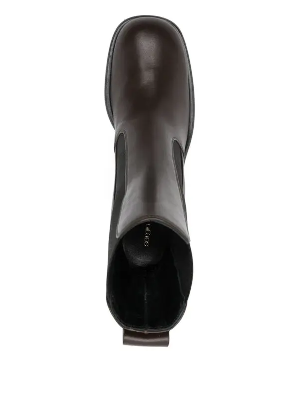 SERGIO ROSSI Leather Heel Boots - Brown