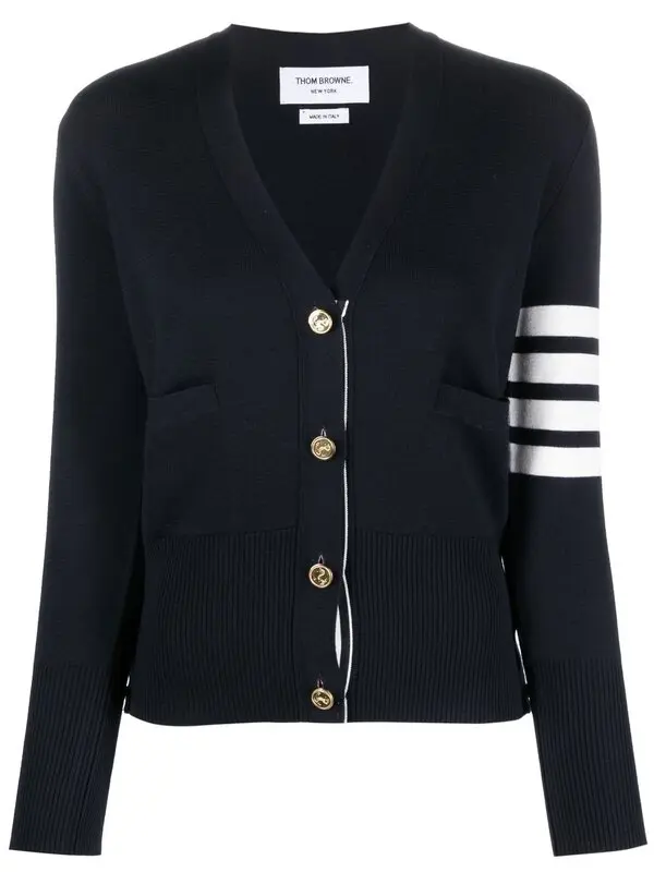 Thom Browne Milano Stitch Wool Cardigan - Blue