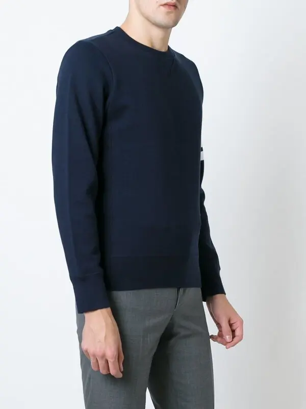 Thom Browne Cotton Crewneck Sweatshirt - Blue