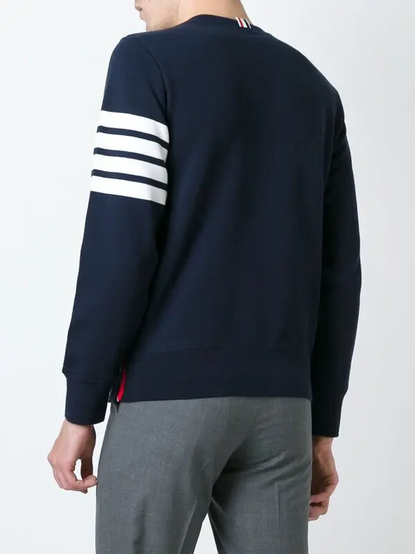 Thom Browne Cotton Crewneck Sweatshirt - Blue